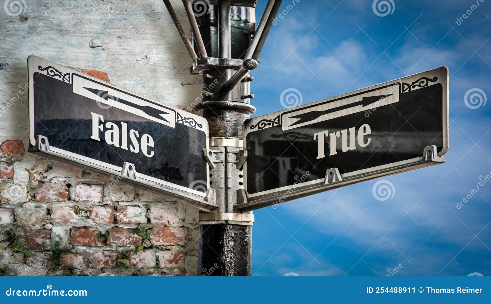 Street Sign True Versus False Stock Image - Image of disadvantages ...
