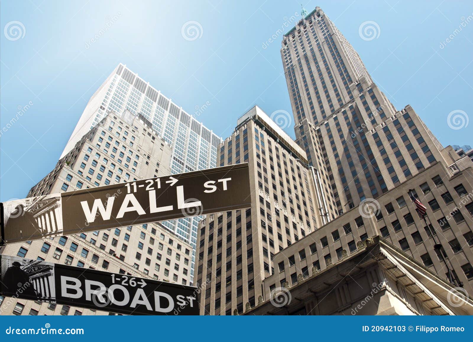 Street sign Wall street stock image. Image of downtown - 20942103