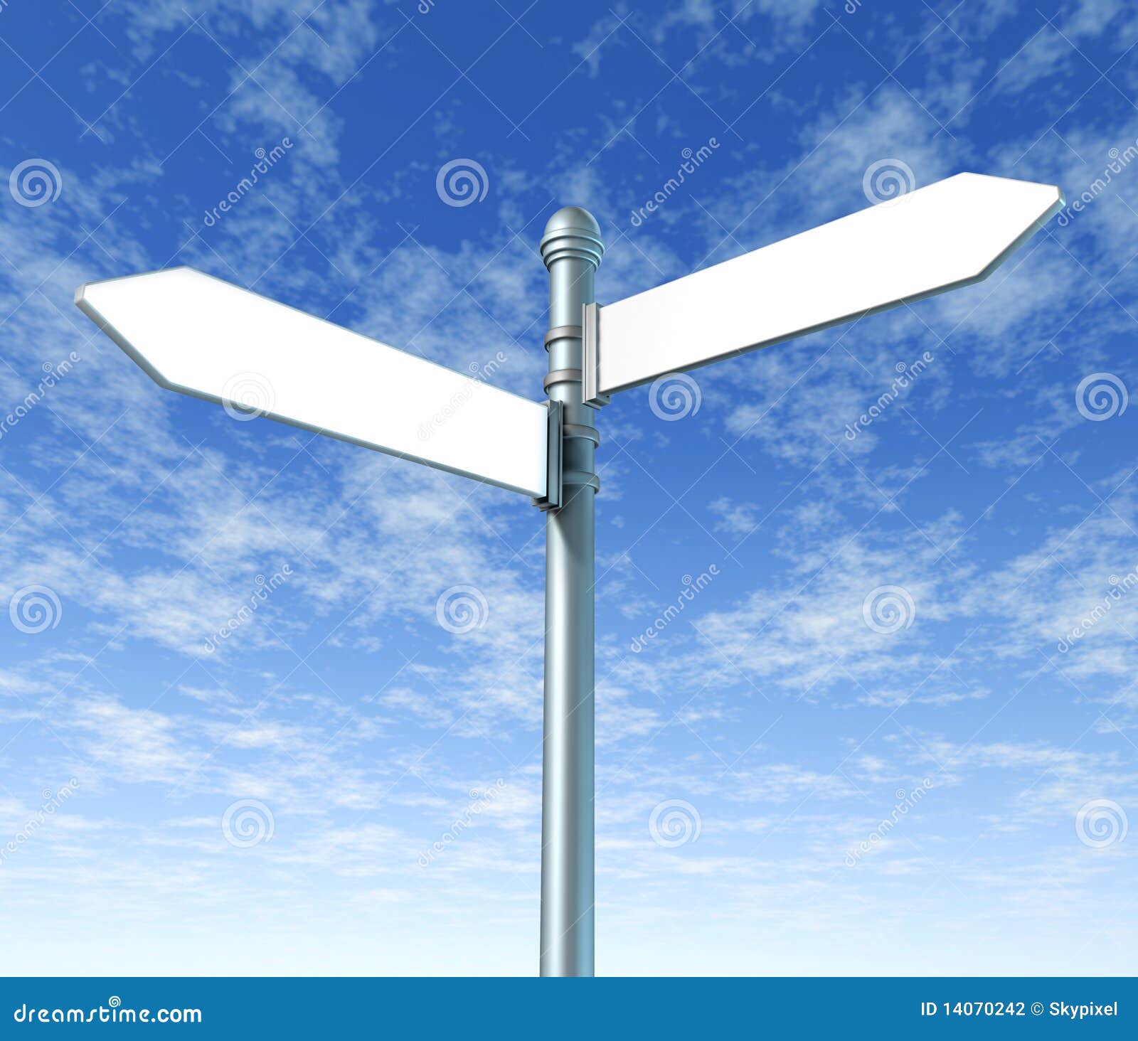 Street Signpost Double Blank Stock Illustration - Illustration of ...