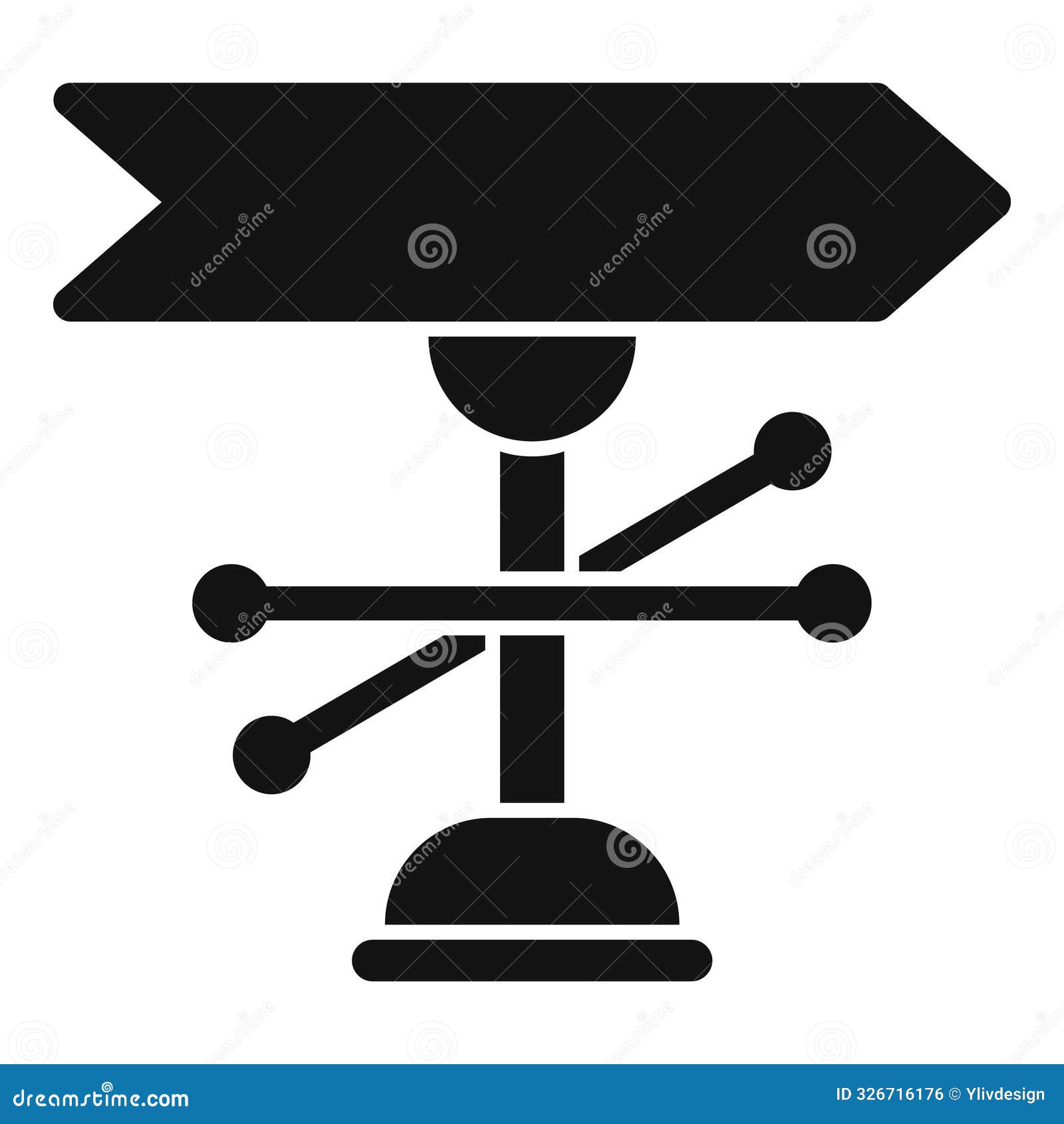 Street Signpost Showing Direction with Wind Pointer Icon Stock ...