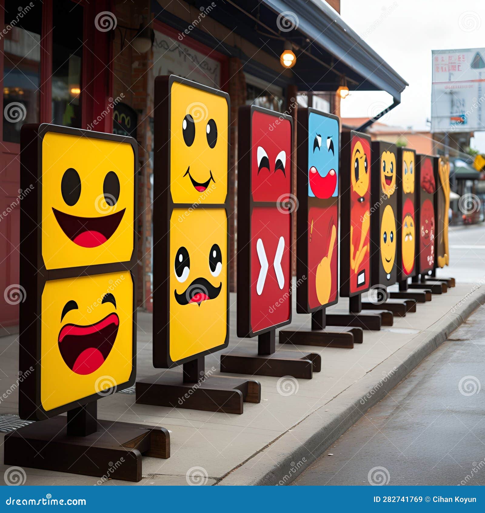 Street Signposts Featuring Dynamic and Interactive Emojis Stock Image ... Street Signposts Featuring Dynamic and Interactive Emojis Stock Image ...