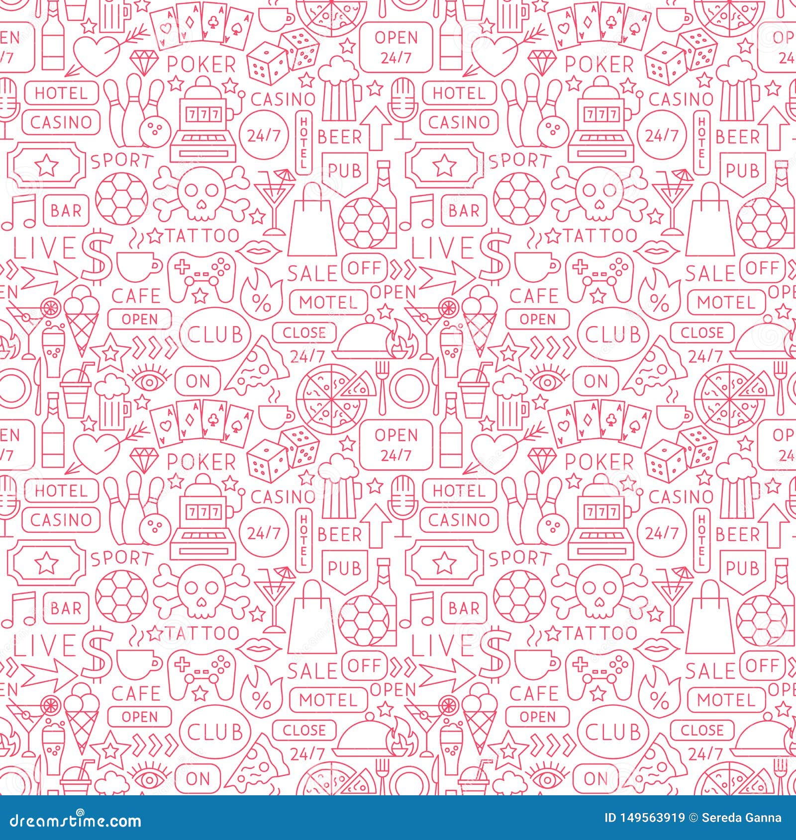 Street Signs Line Seamless Pattern Stock Vector - Illustration of party ...