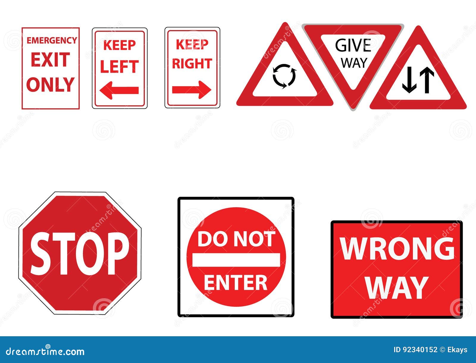 Street signs in red stock vector. Illustration of sign - 92340152