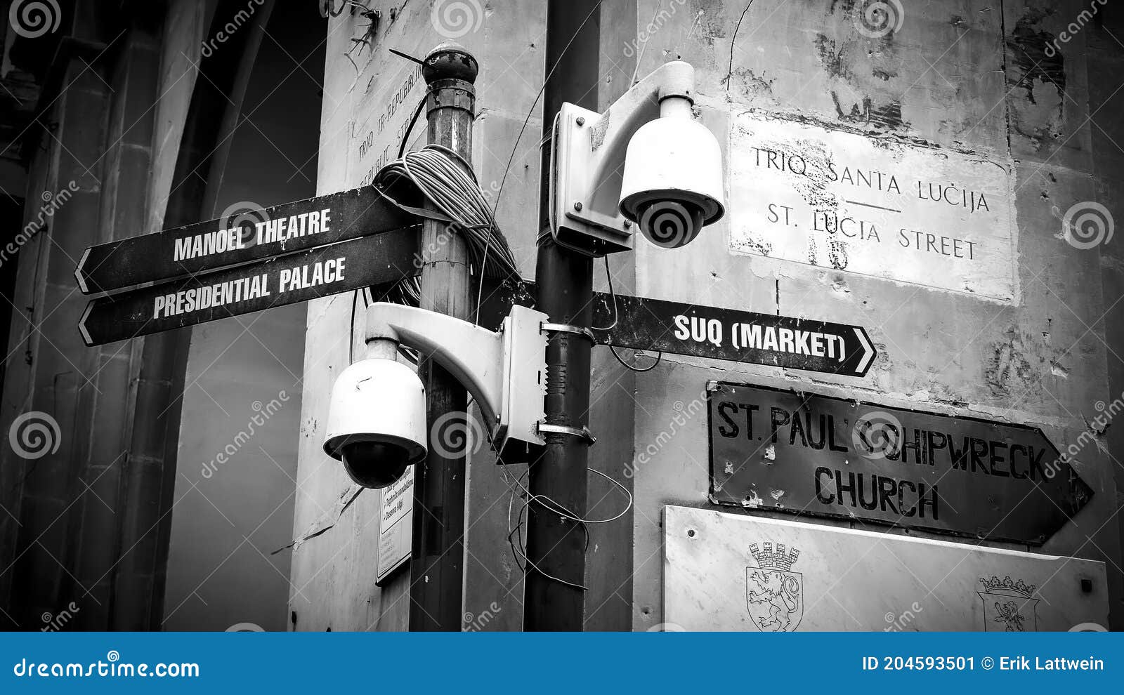 Street Signs in Valletta Malta - MALTA, MALTA - MARCH 5, 2020 Editorial ...