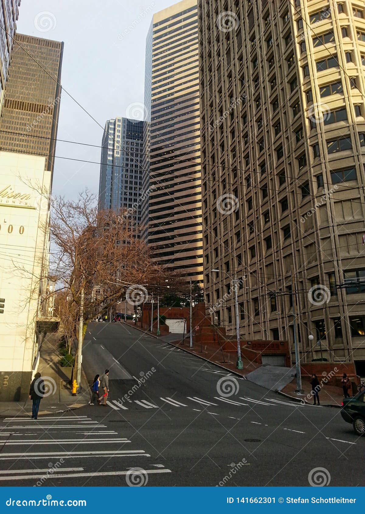 A Street between Skyscrapers Stock Image - Image of perspective, east ...