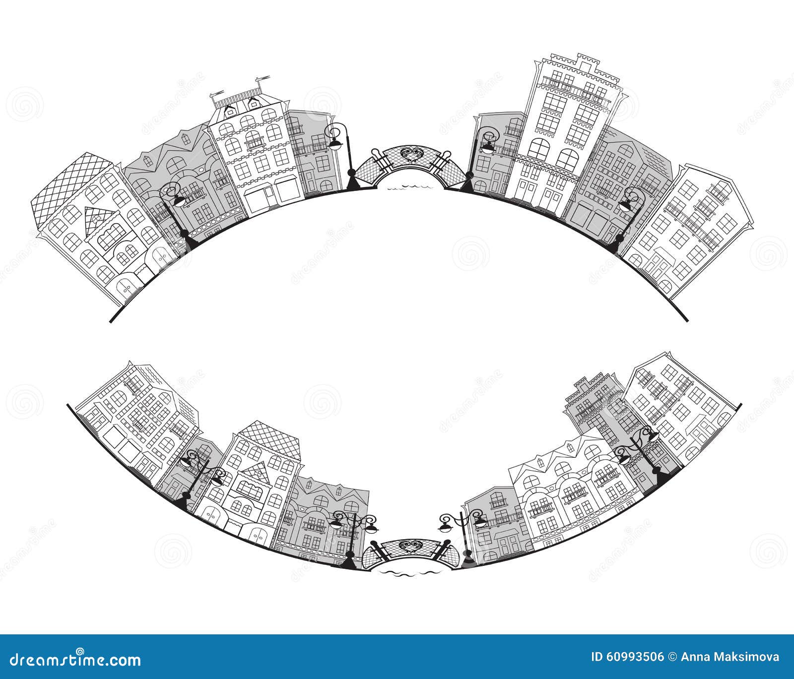 Street of a small town stock vector. Illustration of exterior - 60993506