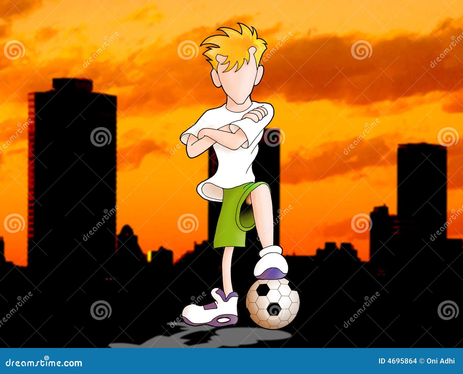 Street soccer player stock illustration. Illustration of football - 4695864