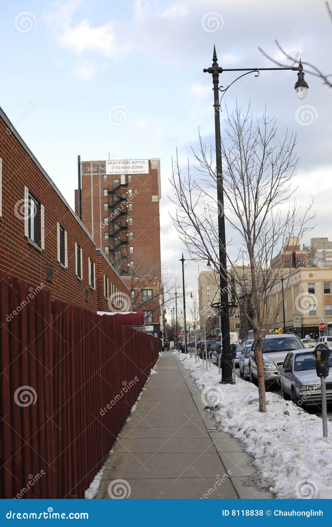 A Street in South Side Chicago in Winter 1 Stock Photo - Image of ...