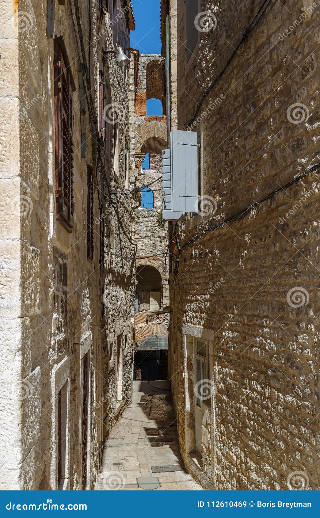 Street in Split, Croatia stock image. Image of mediterranean - 112610469