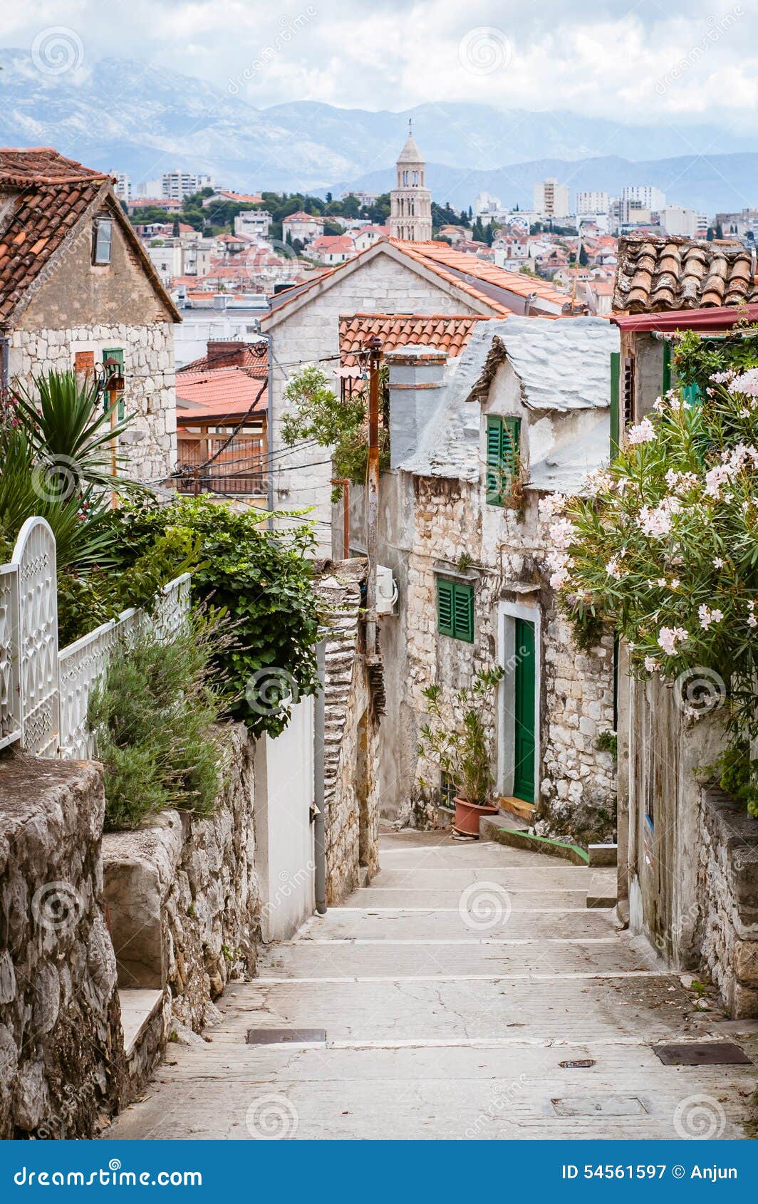 Street of Split, Croatia stock image. Image of historical - 54561597