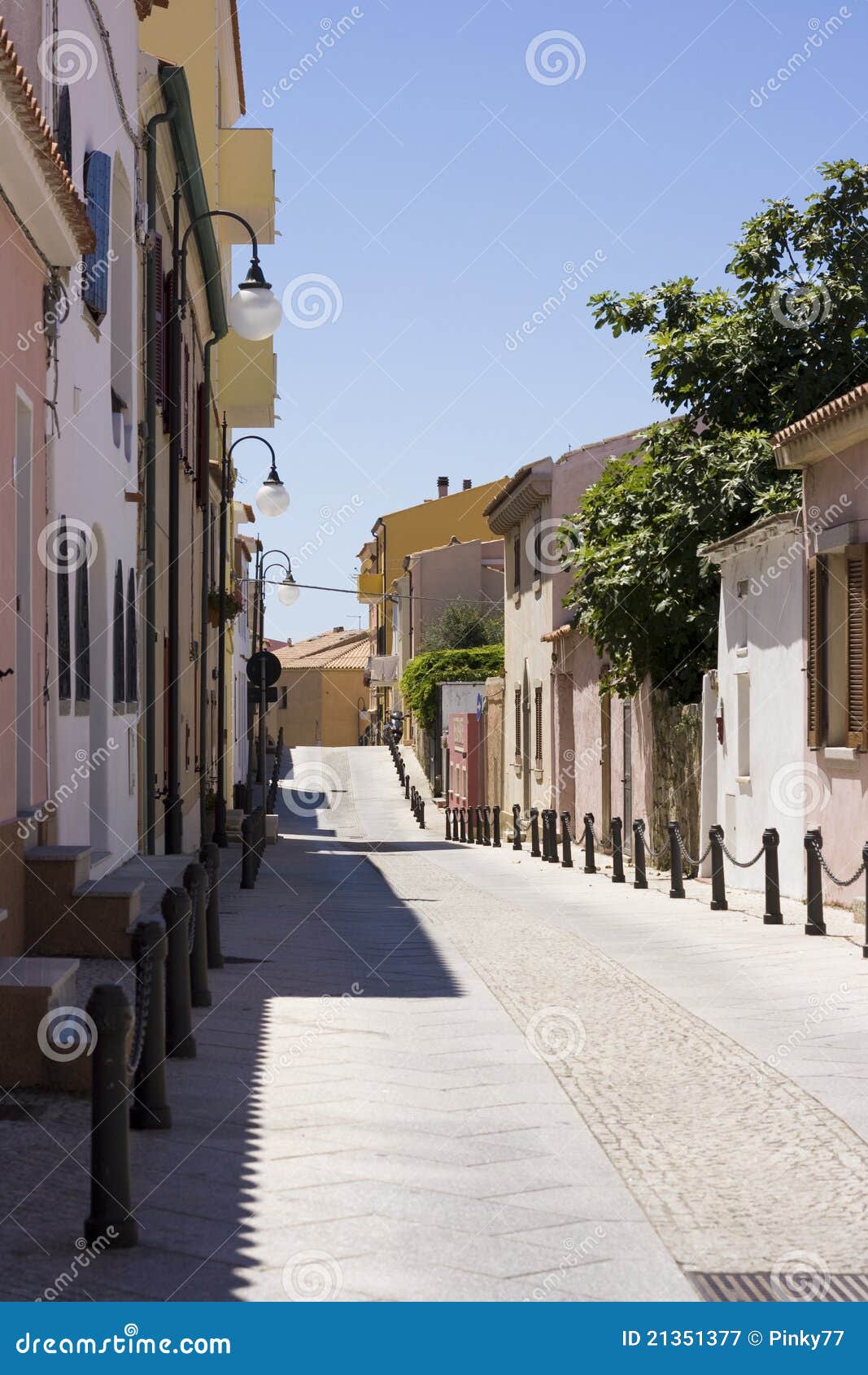Street - St. Teresa, Sardinia, Italy Stock Image - Image of lamp ...