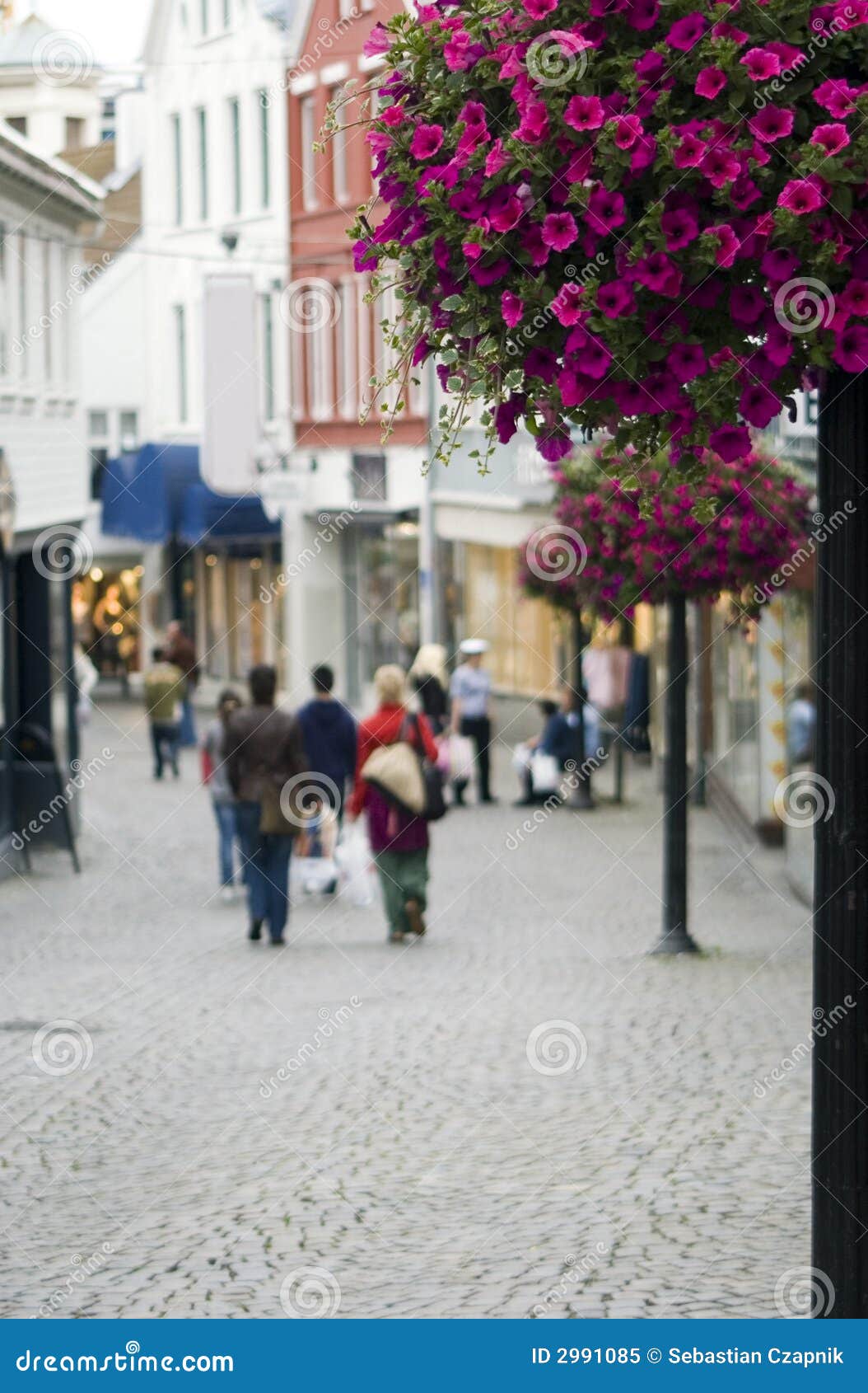 Street of Stavanger stock image. Image of pink, walking - 2991085