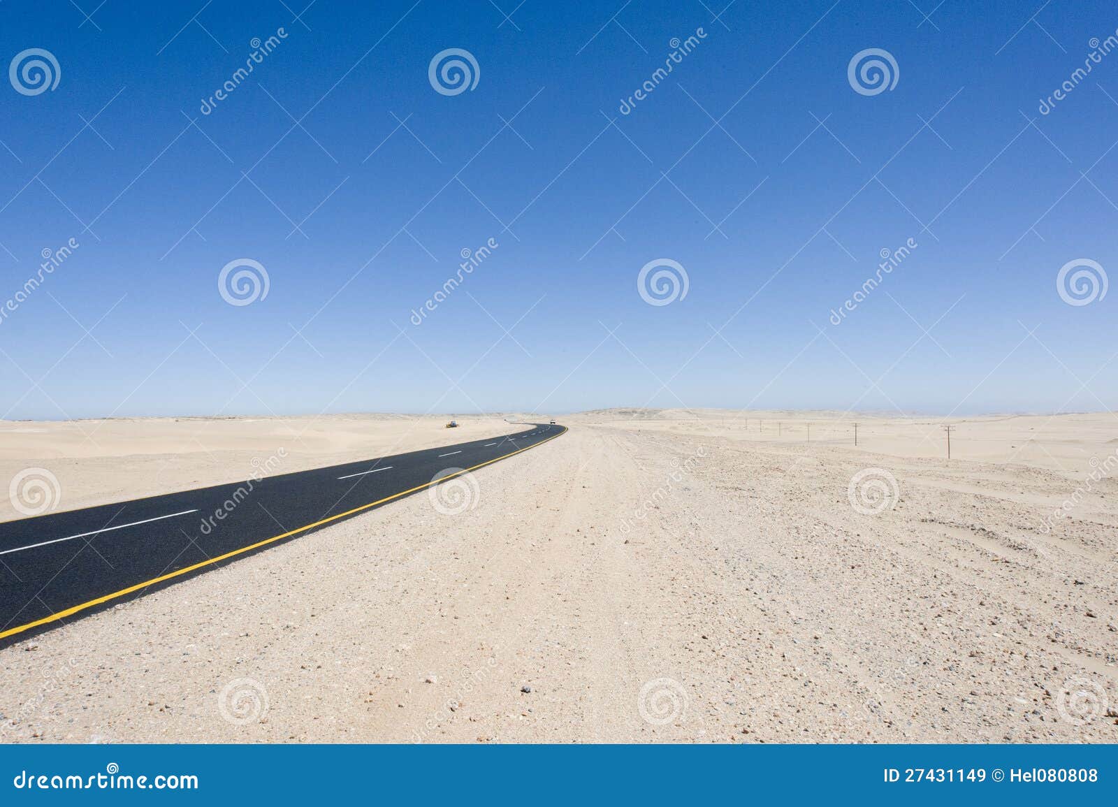 Street Straight through the Desert in Namibia Stock Image - Image of ...