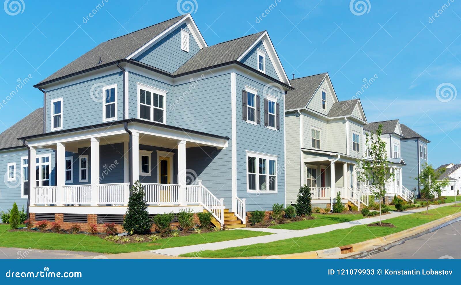 Street of suburban homes stock image. Image of master - 121079933