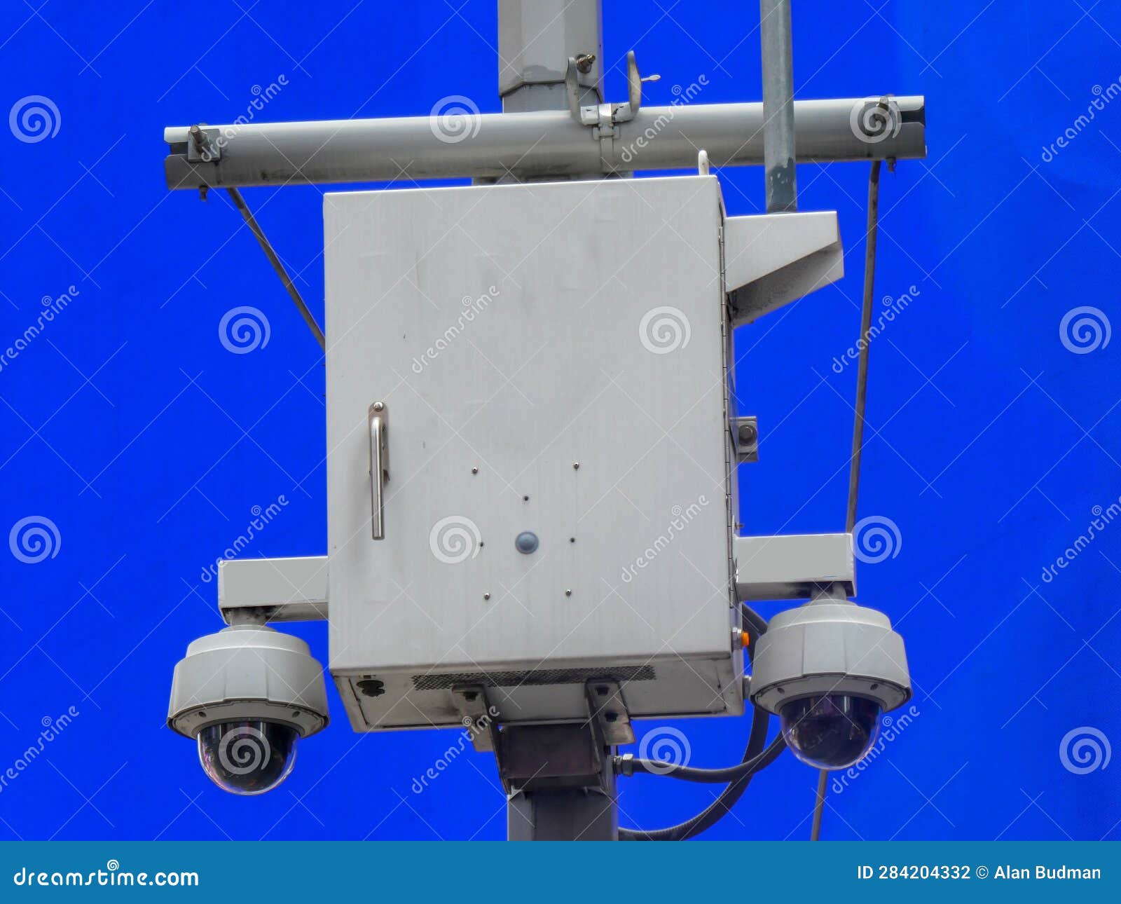 Street Surveillance Cameras on a Pole Stock Photo - Image of modern ...