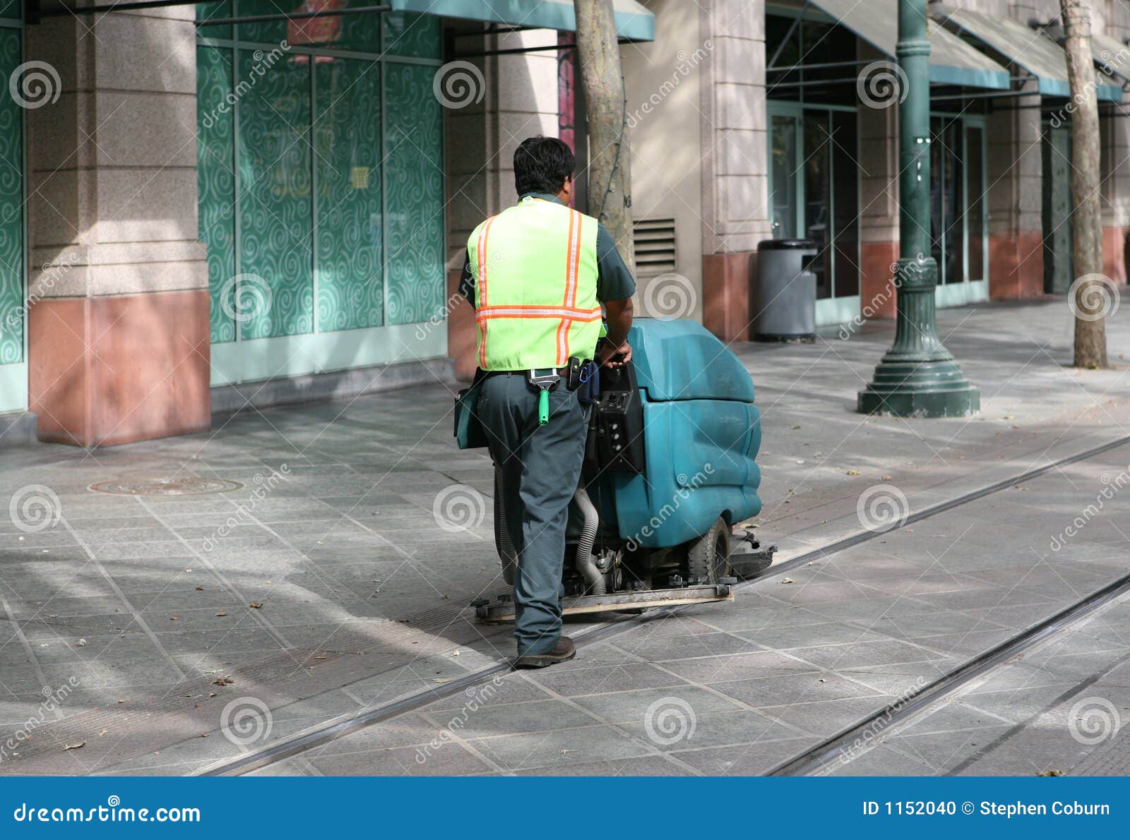 Street Sweeper stock photo. Image of store, worker, architecture - 1152040