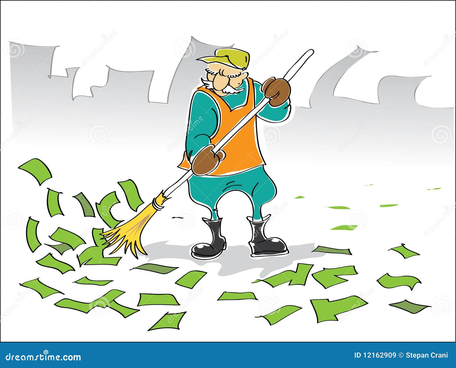 Street sweeper stock vector. Illustration of street, sweeper - 12162909