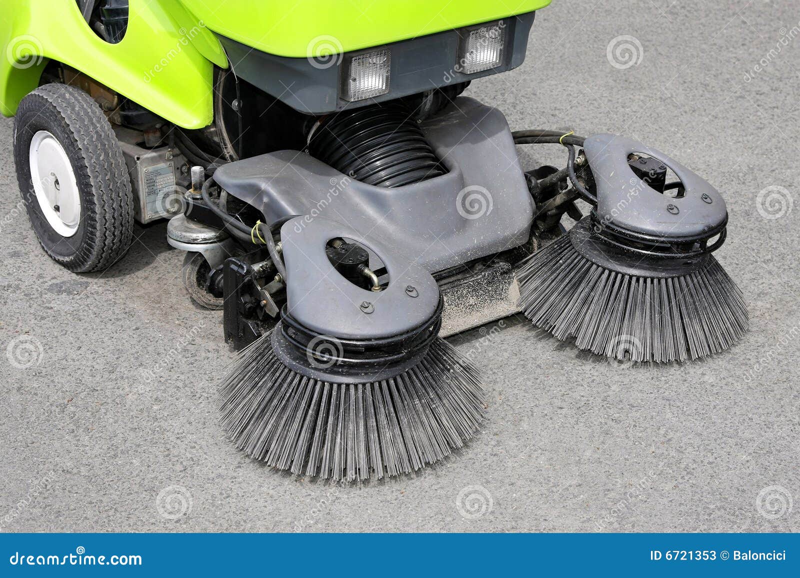 Street sweeper stock image. Image of green, sweep, wheeled - 6721353