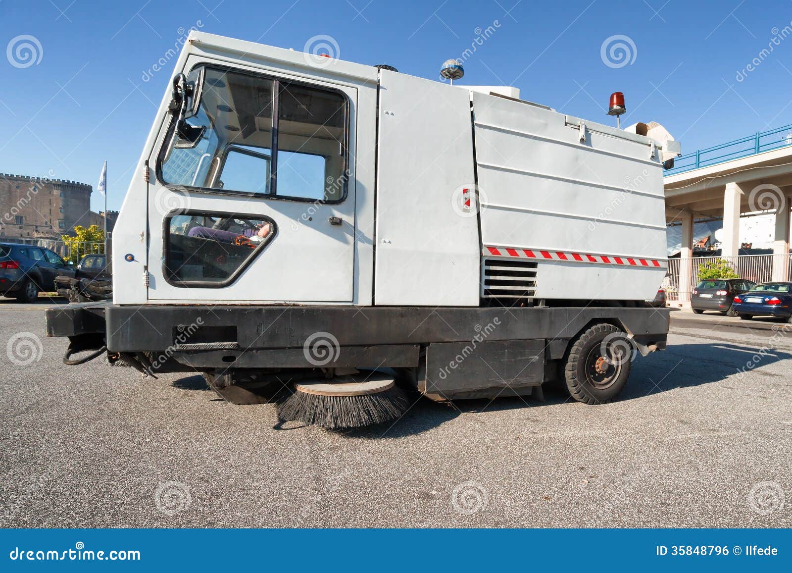 Street Sweeper Cleaning Machine Stock Photo - Image of industry ...
