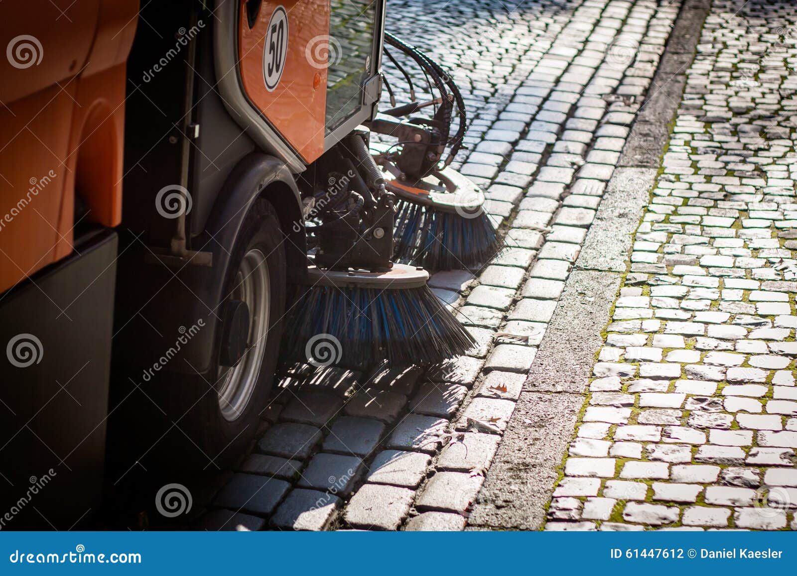 Street sweeper cleaning stock photo. Image of streets - 61447612