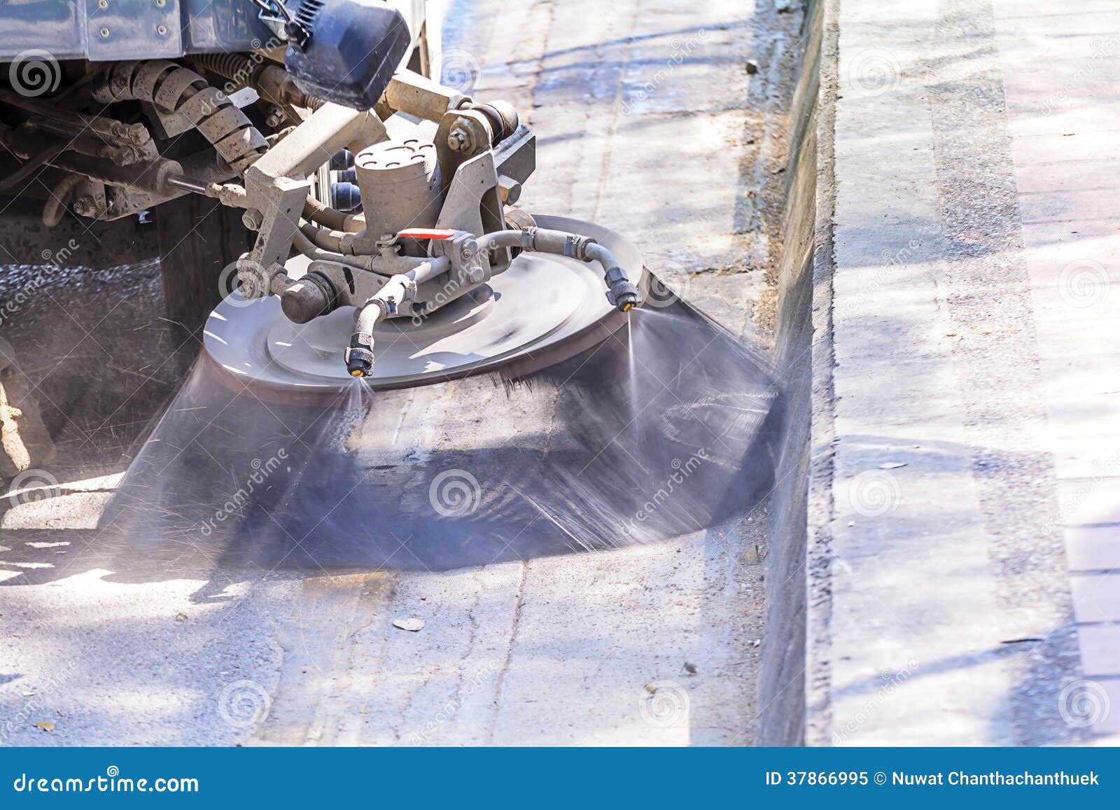 Street sweeper machine stock image. Image of brush, vacuum - 37866995