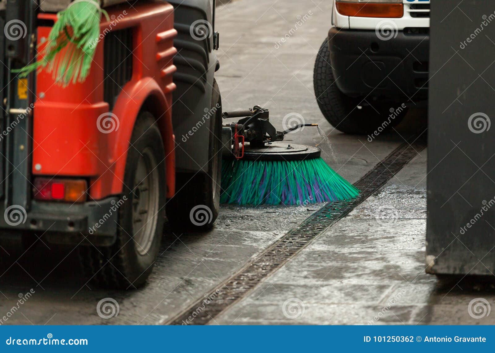 Street Sweeper Machine Cleaning the Streets Stock Photo - Image of ...