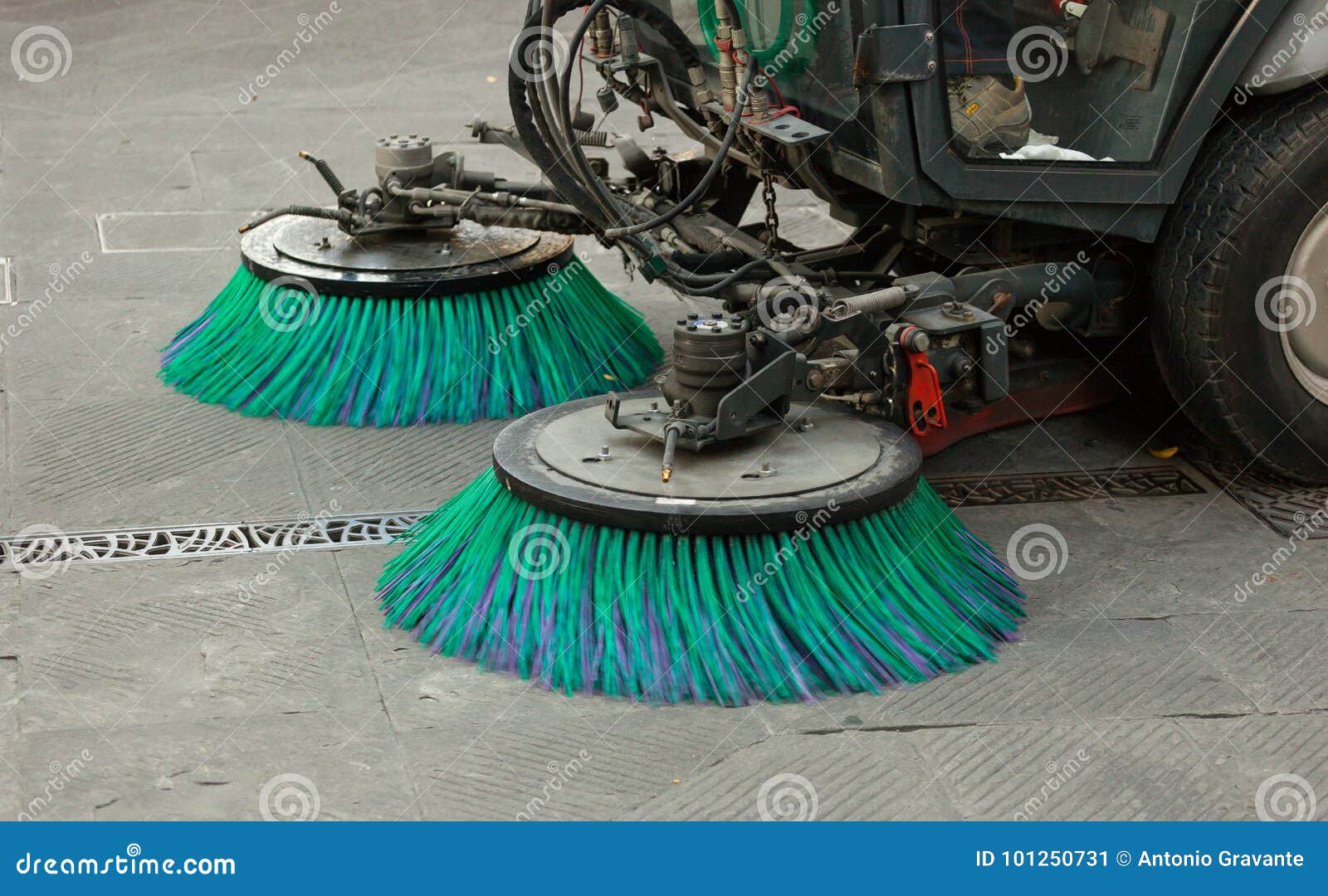 Street Sweeper Machine Cleaning the Streets Stock Image - Image of ...