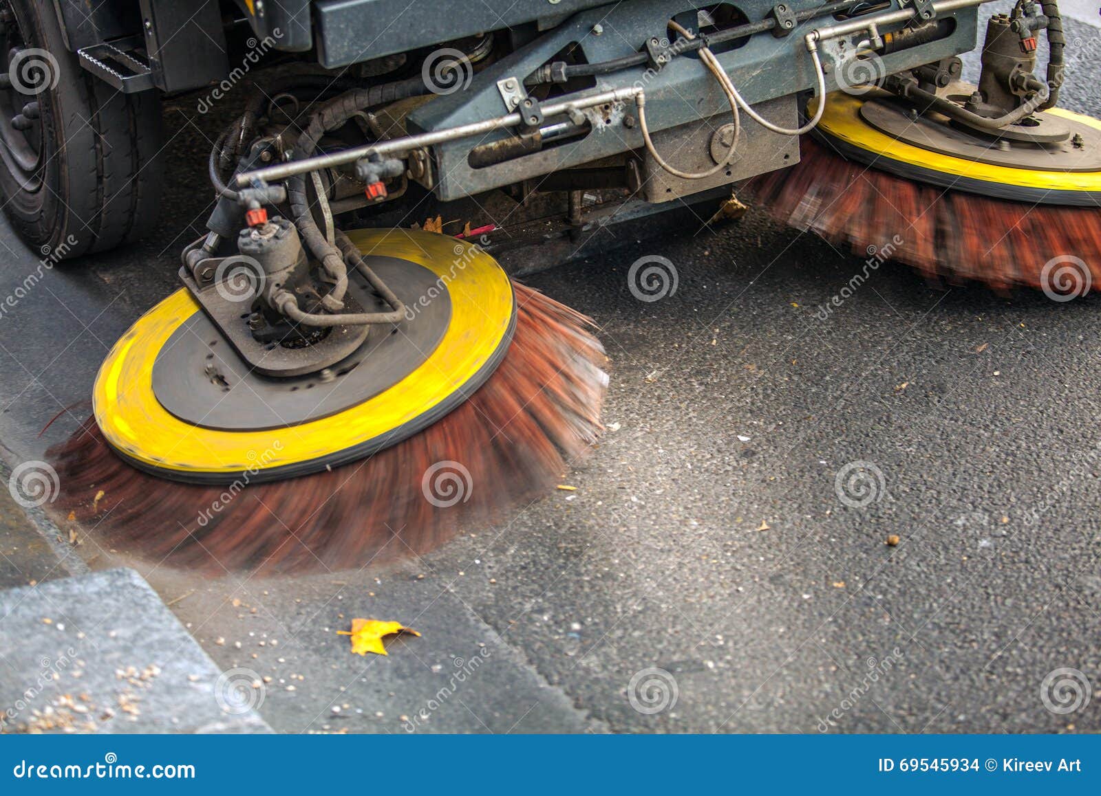 Street Sweeper Machine Cleaning Streets Stock Photo - Image of streets ...
