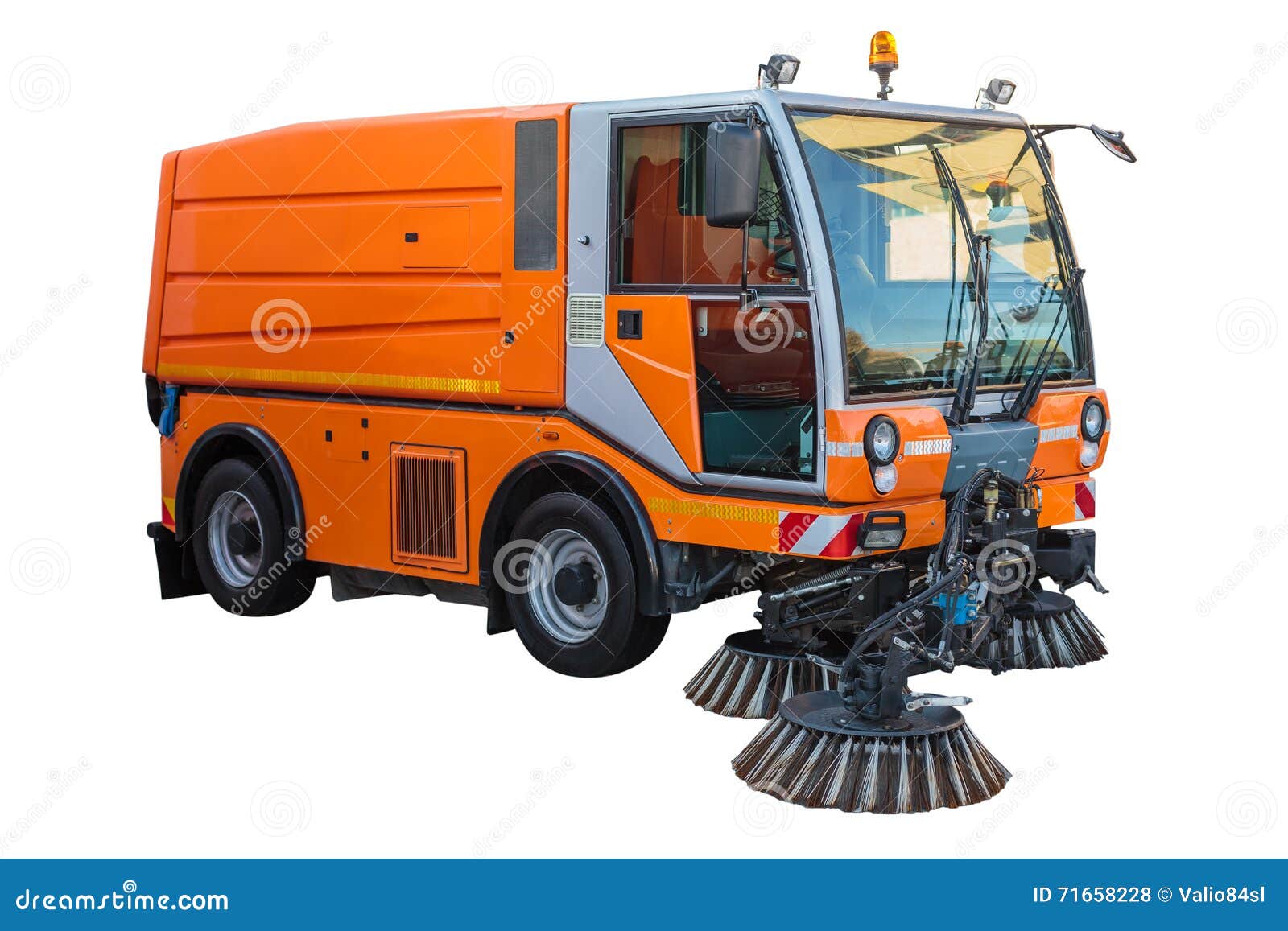 Street Sweeper Machine Isolated with Clipping Path Stock Photo - Image ...