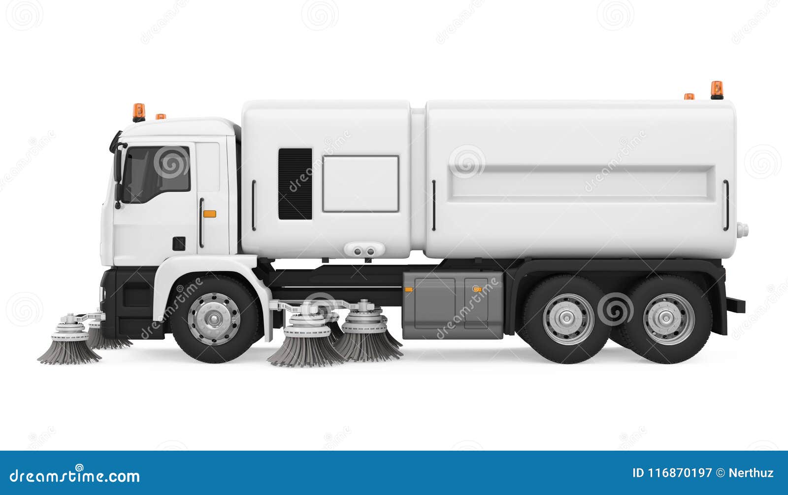 Street Sweeper Machine Isolated Stock Illustration - Illustration of ...