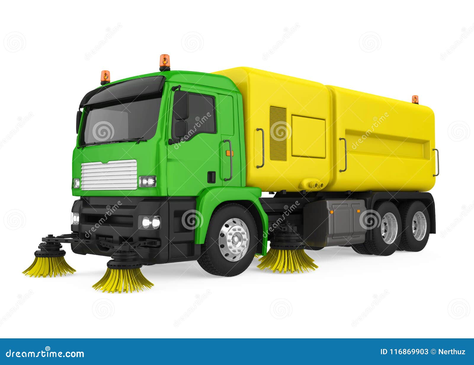 Street Sweeper Machine Isolated Stock Illustration - Illustration of ...