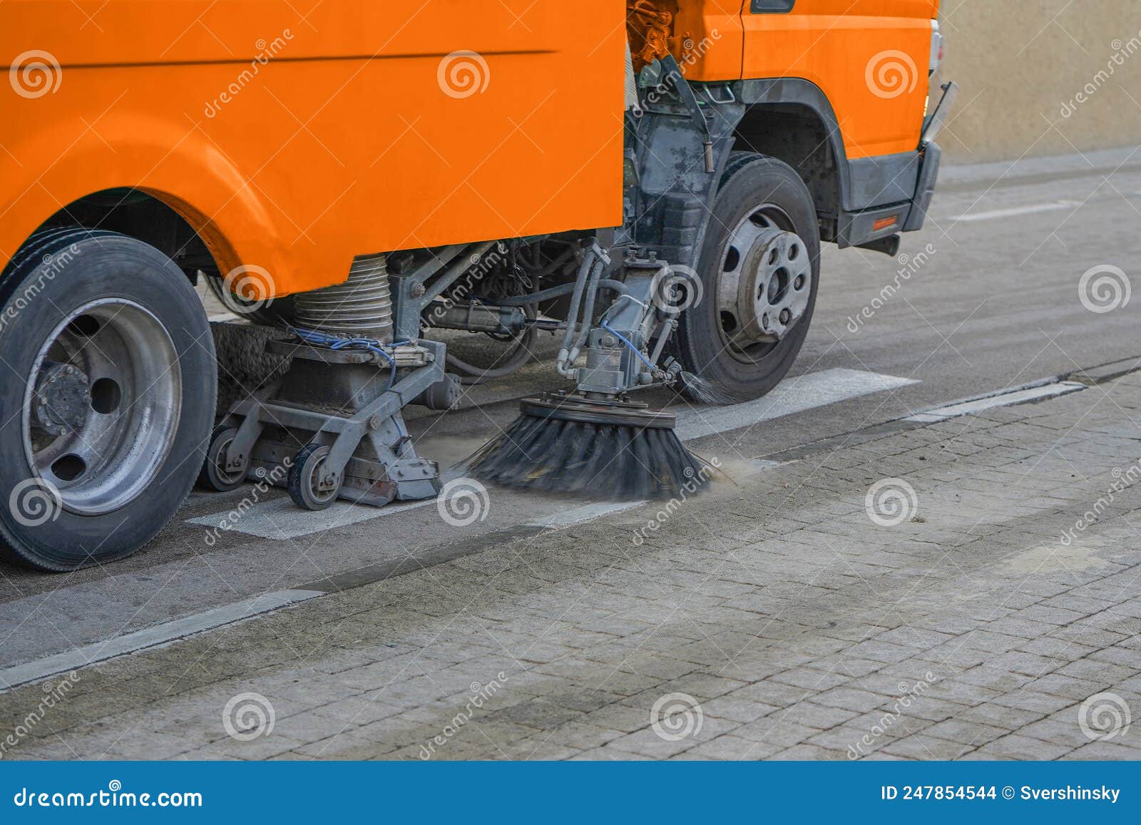 Street Cleaning Machine on the Street Stock Photo - Image of equipment ...