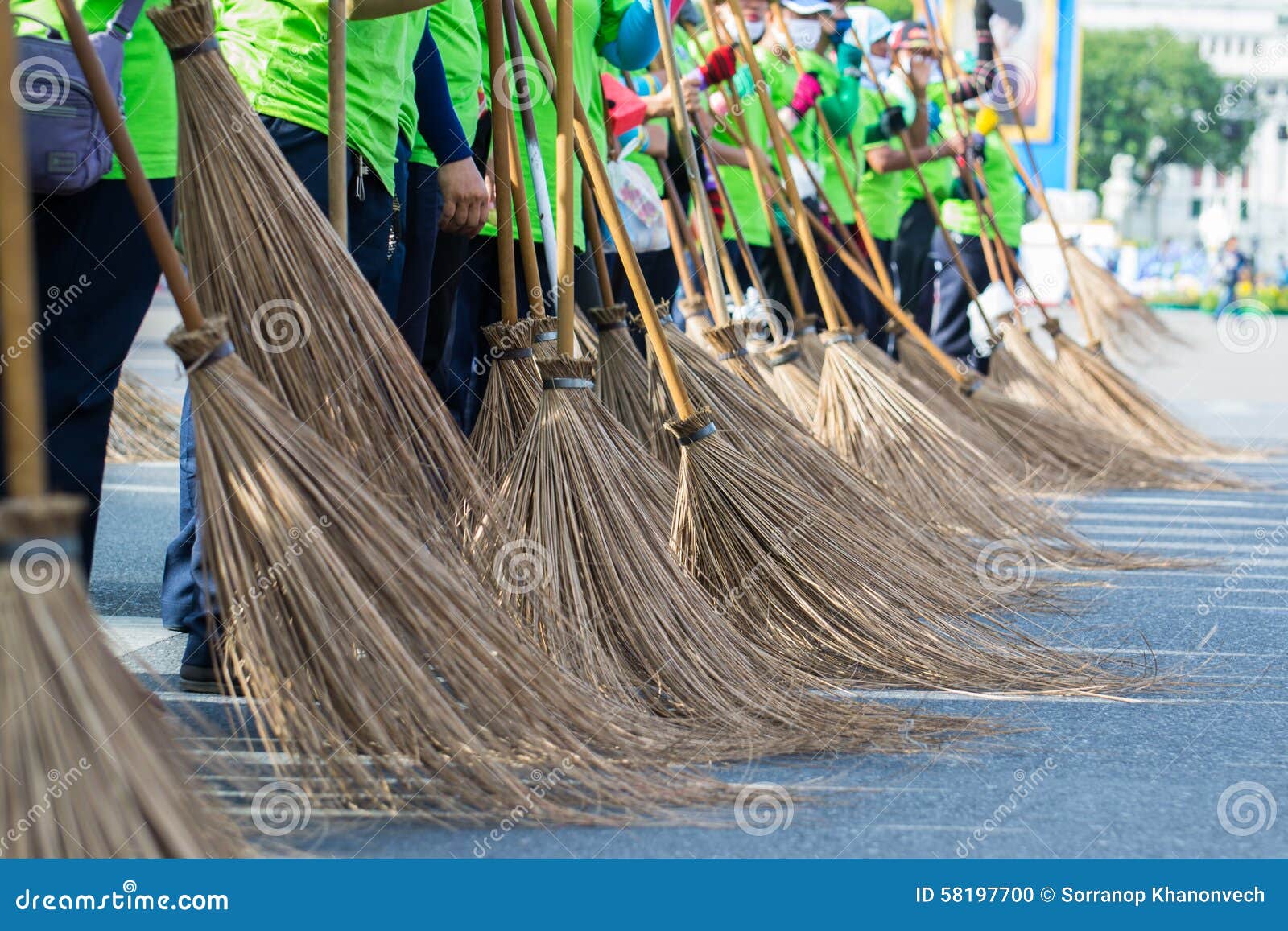 Street Sweeper Sweeping Pavement Stock Photo - Image of bangkok ...