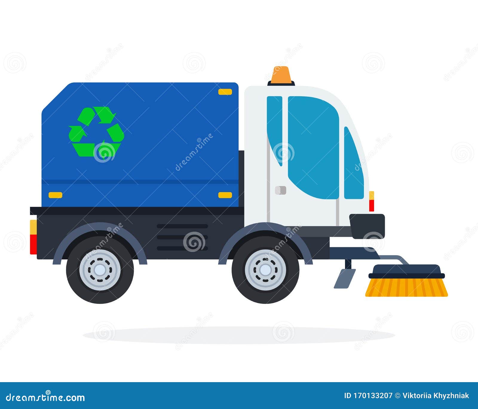 Street Sweeper Vector Flat Isolated Stock Vector - Illustration of ...