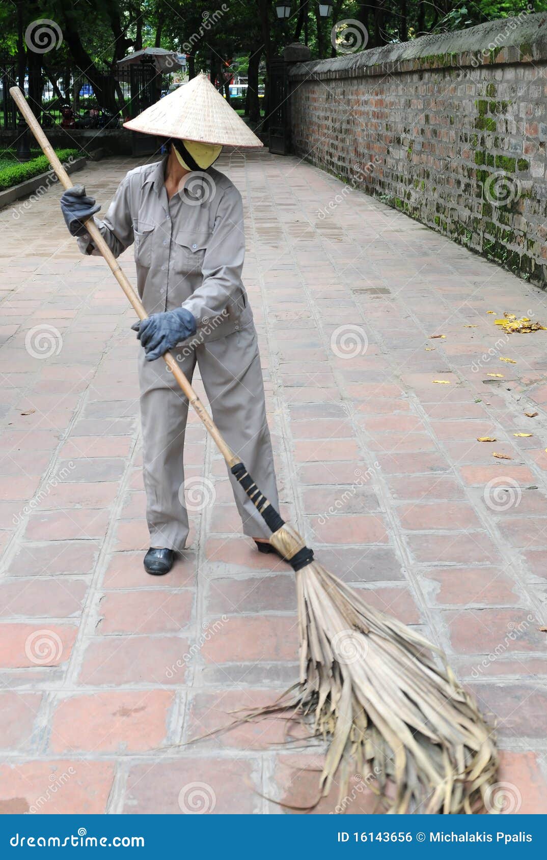 Street sweeper , Vietnam stock photo. Image of asia, clean - 16143656