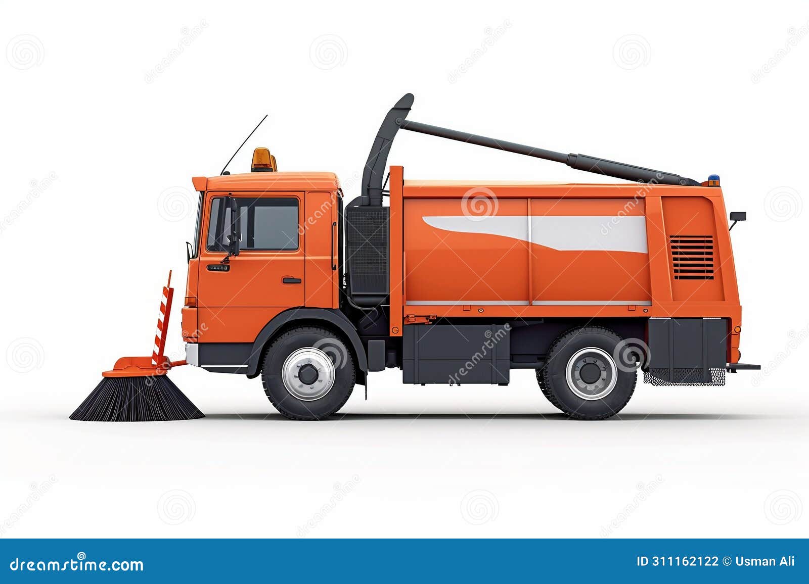 Street Sweeper on White Background Stock Photo - Image of sweeper ...