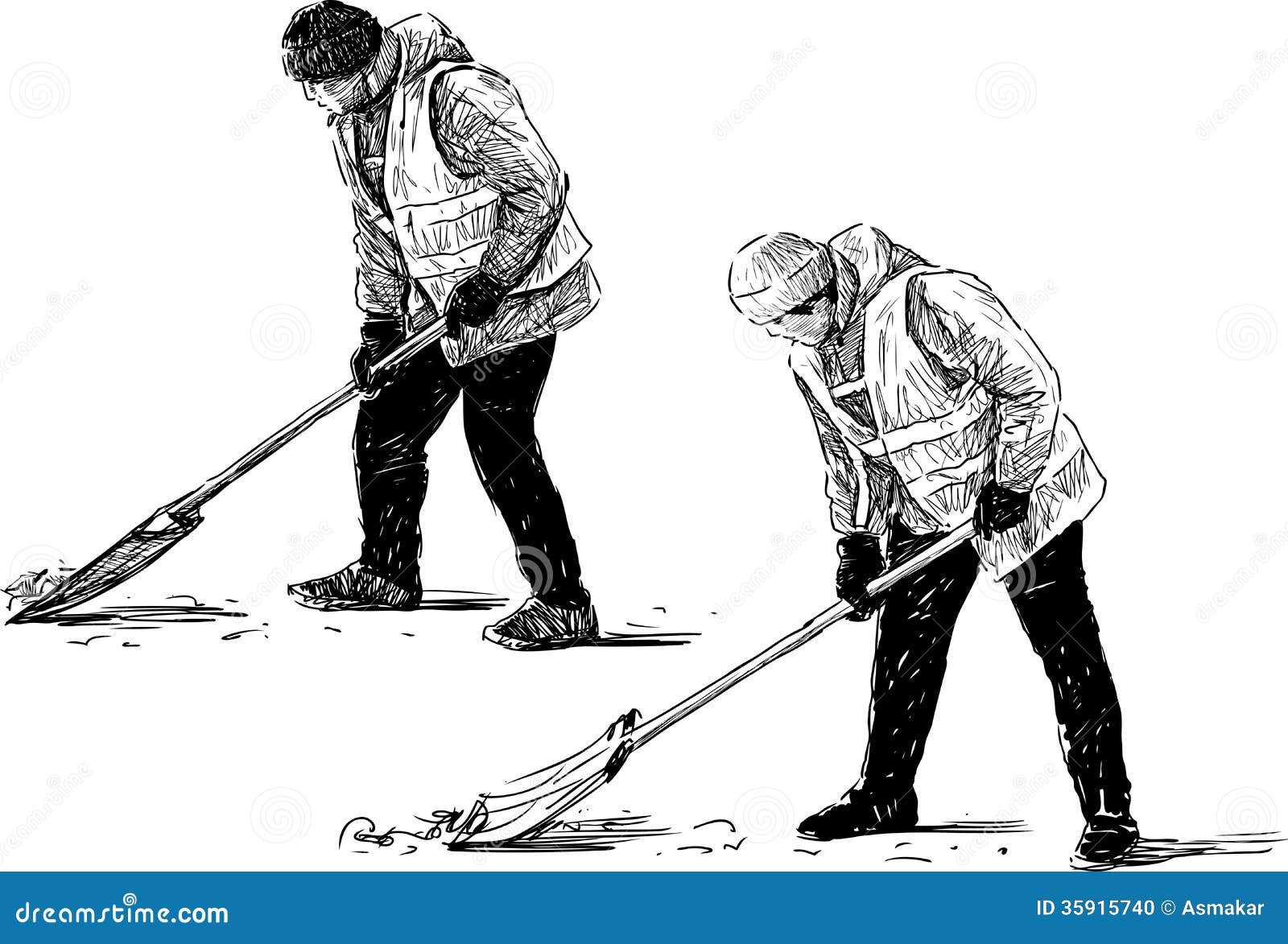 Street sweepers stock vector. Illustration of working - 35915740