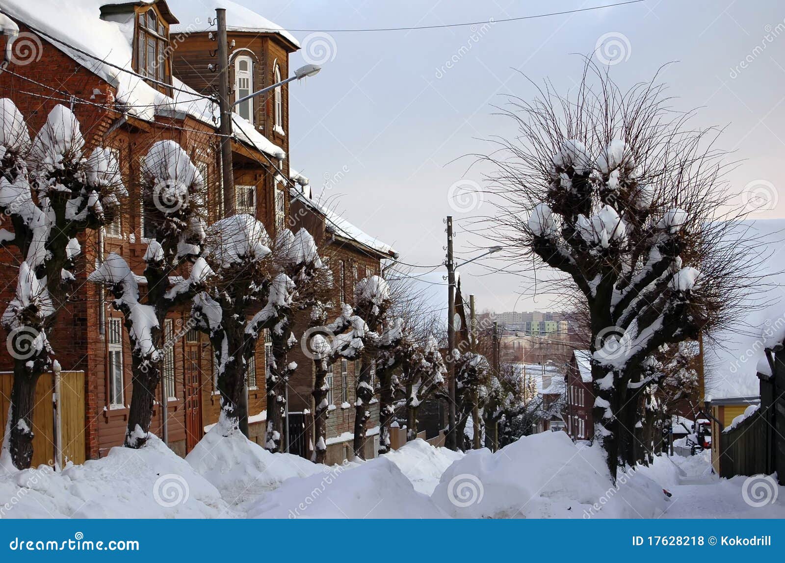 Street in Tartu, Estonia at Winter Stock Photo - Image of building ...