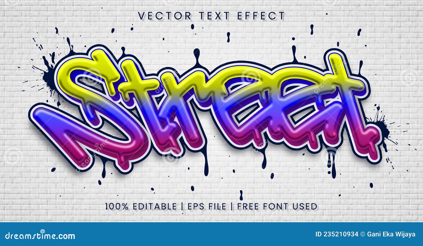 Street Text 3d Graffiti Style Stock Vector - Illustration of editable ...