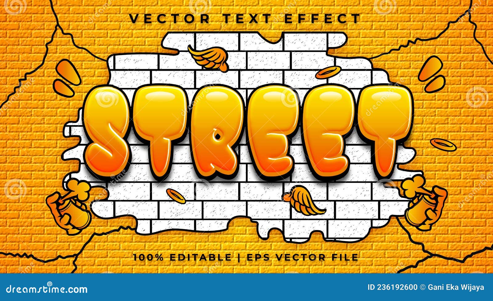 Street text effect style stock vector. Illustration of graphics - 236192600