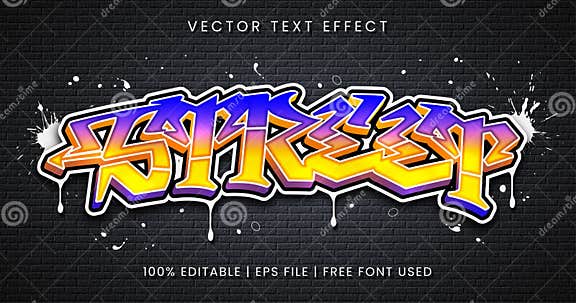Street Editable Text Effect Style Stock Vector - Illustration of ...