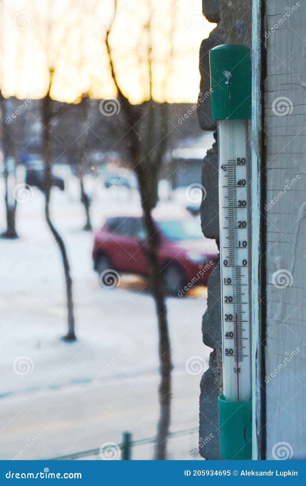 On a Street Thermometer about Minus 25 Degrees Stock Image - Image of ...