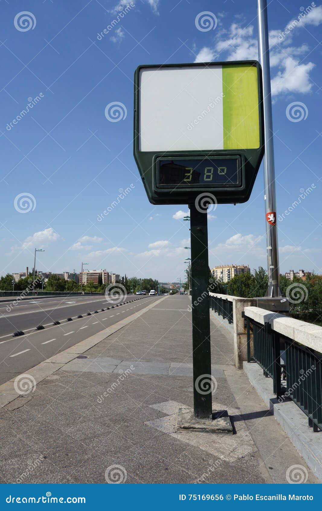 Street Thermometer Showing High Temperature Stock Photo - Image of ...