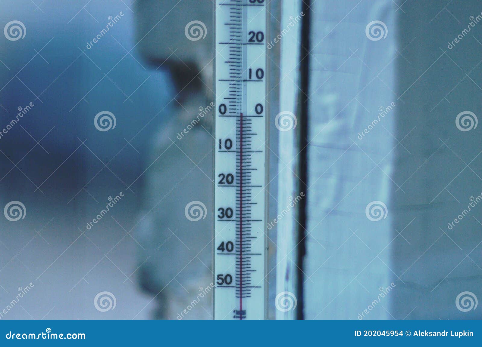 On a Street Thermometer about Zero Degrees Stock Photo - Image of home ...