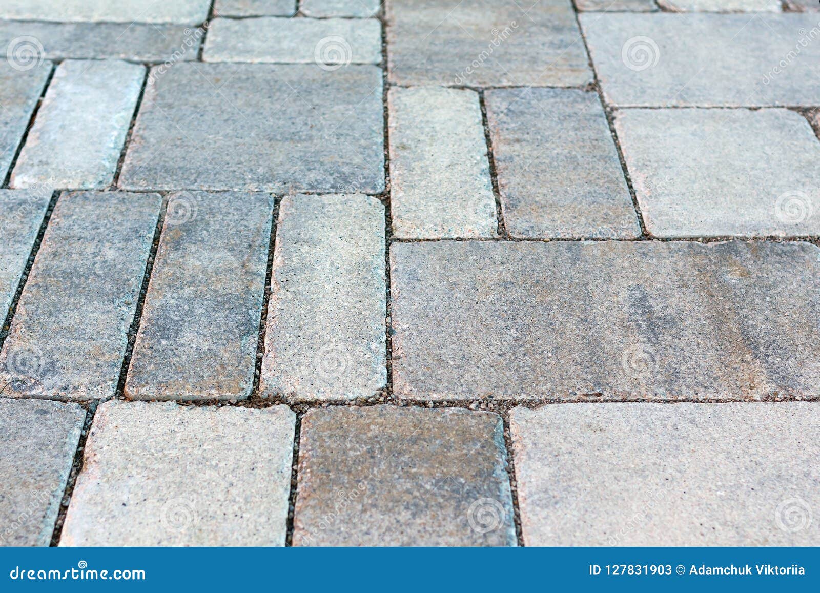 Street Tiled Stone Pavement As Bacground. Perspective Distortion Effect ...