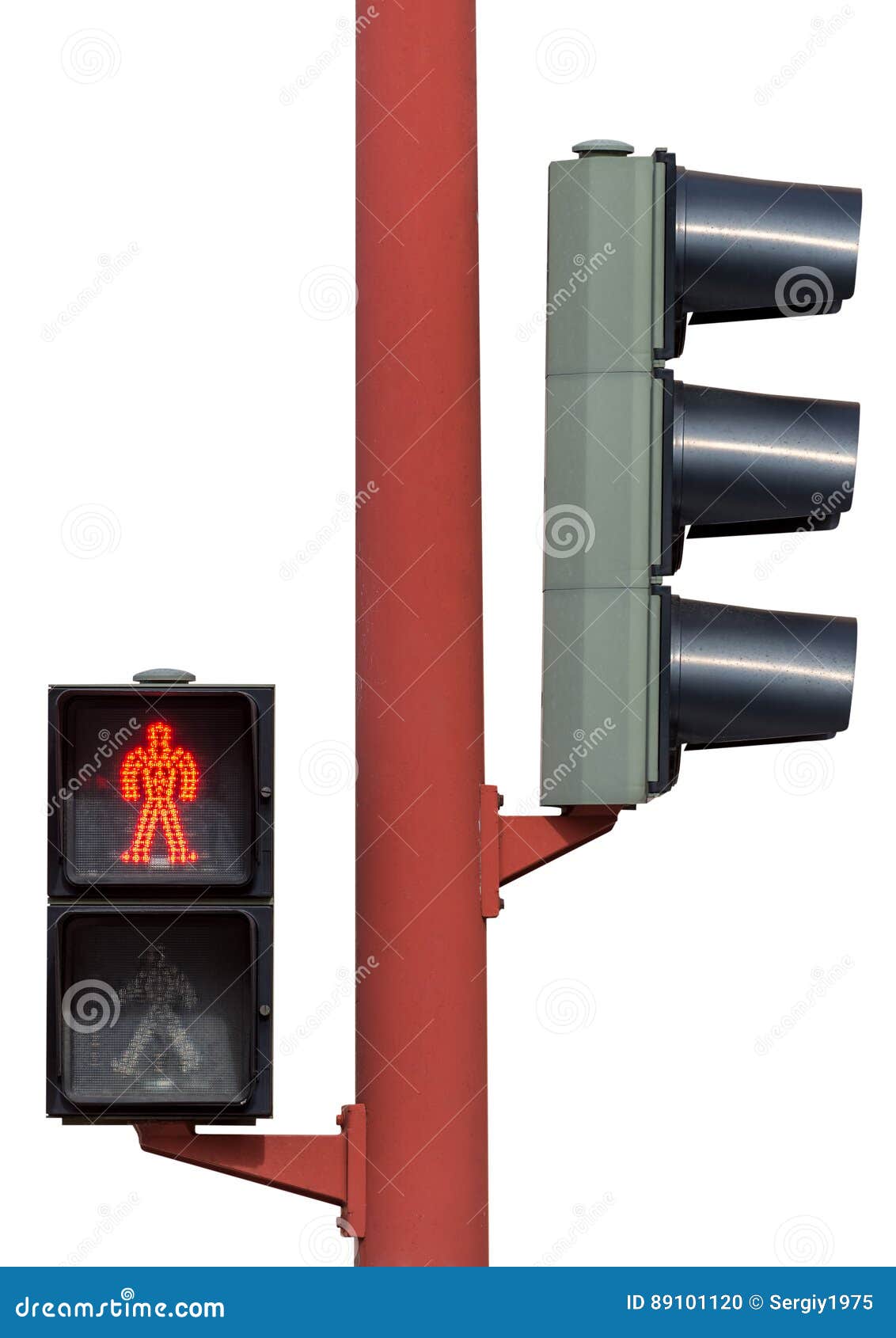 Street Traffic Light Isolated on White Background Stock Photo - Image ...