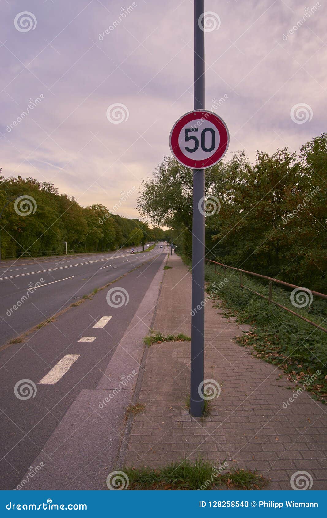A Street with a Traffic Sign Stock Photo - Image of highway, blue ...