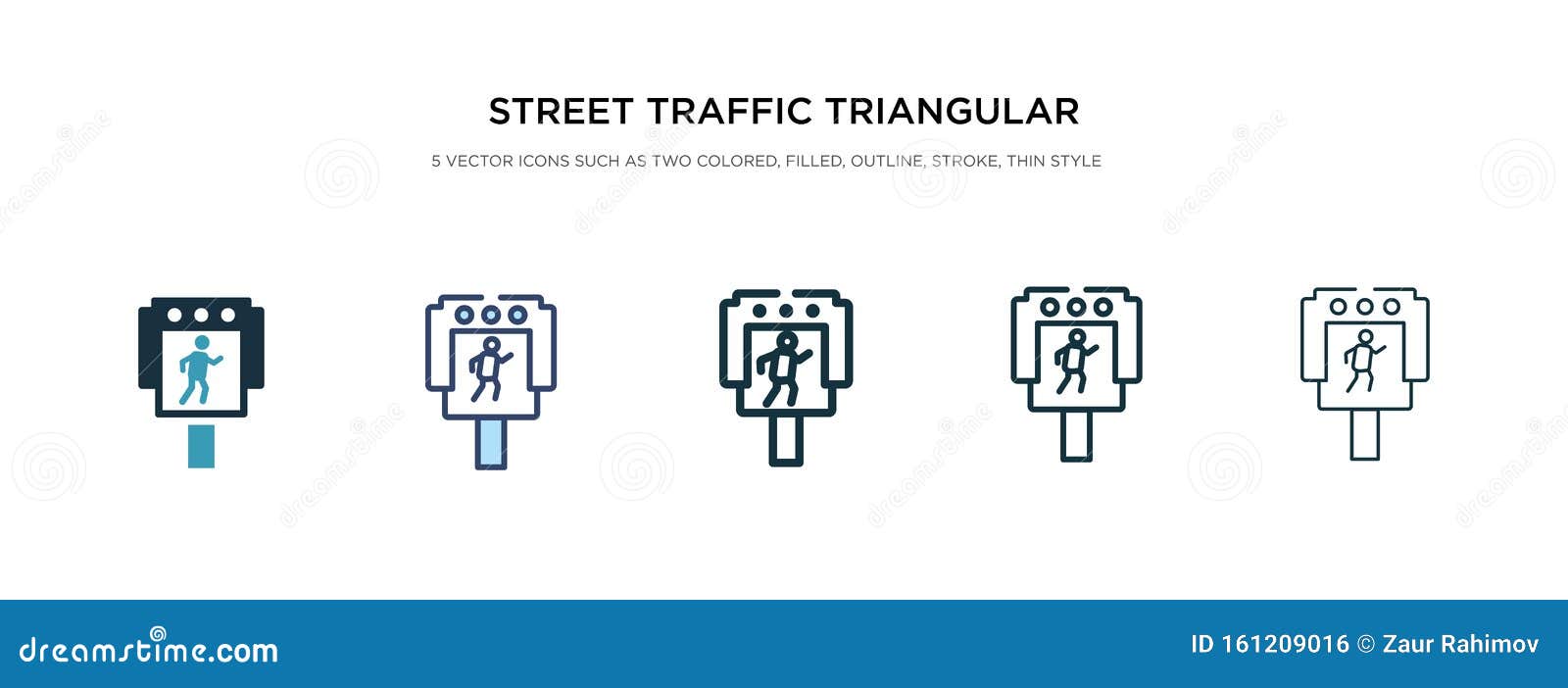 Street Traffic Triangular Icon in Different Style Vector Illustration ...