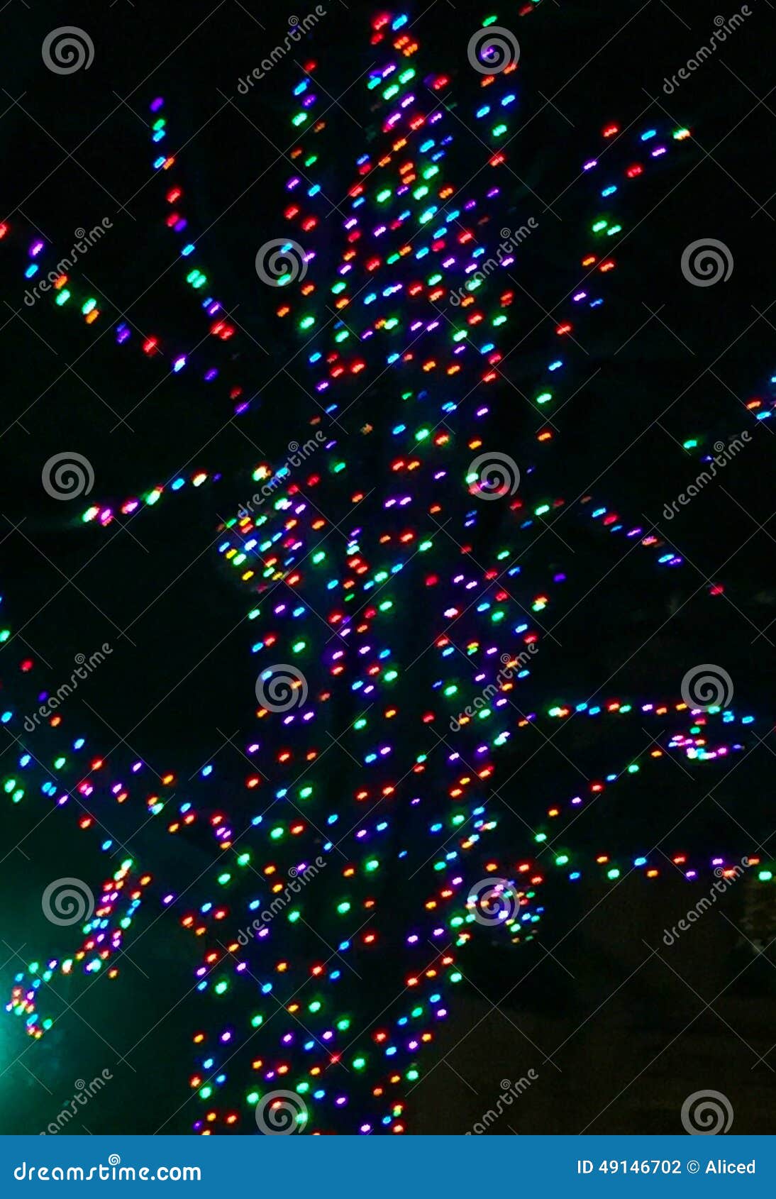 Street Tree Decorated for Christmas Stock Photo - Image of night ...