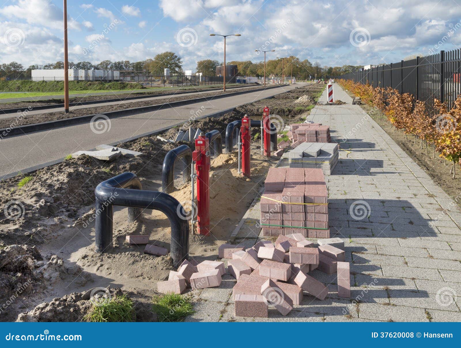 Street under construction stock photo. Image of material - 37620008